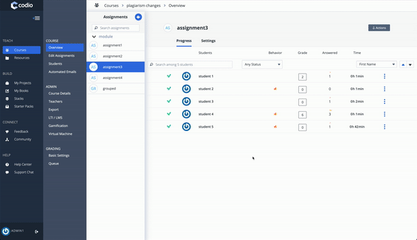 Learner Behavior Insights in Codio | Codio